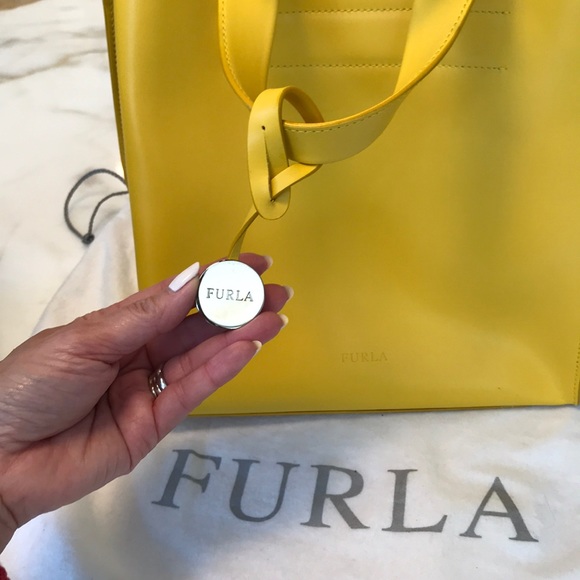Furla | Bags | Furla Vintage Yellow Handbag With Dust Bag | Poshmark